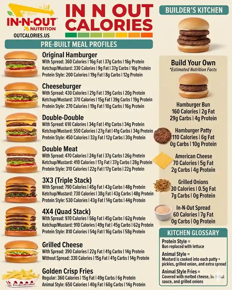 In N Out Calories & Nutrition Facts - Updated April 2026